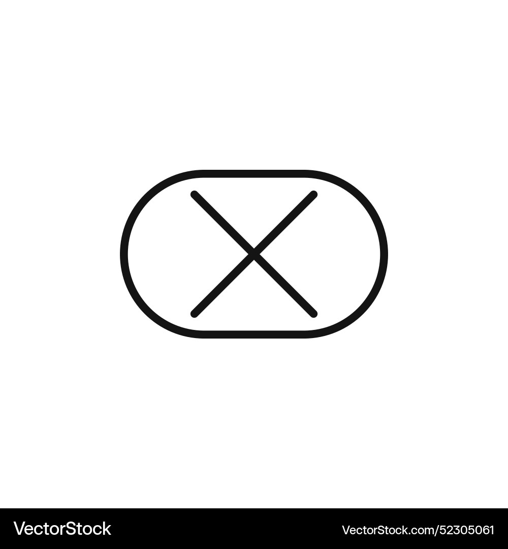 Close button icon outline collection in black Vector Image