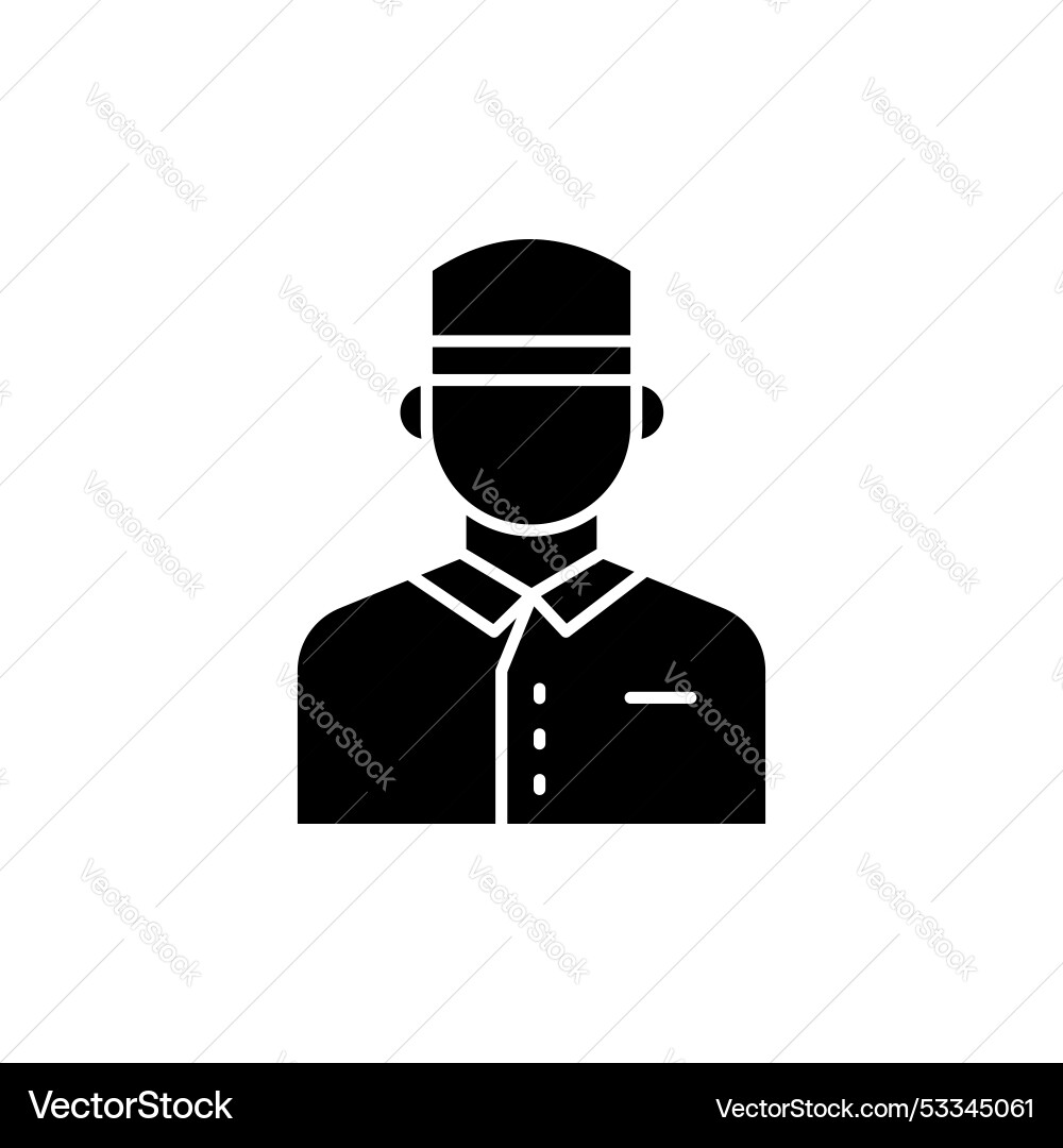 Concierge line icon isolated on white background Vector Image