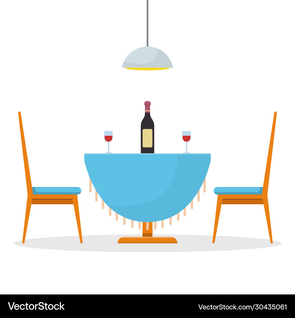 Dining table Royalty Free Vector Image - VectorStock
