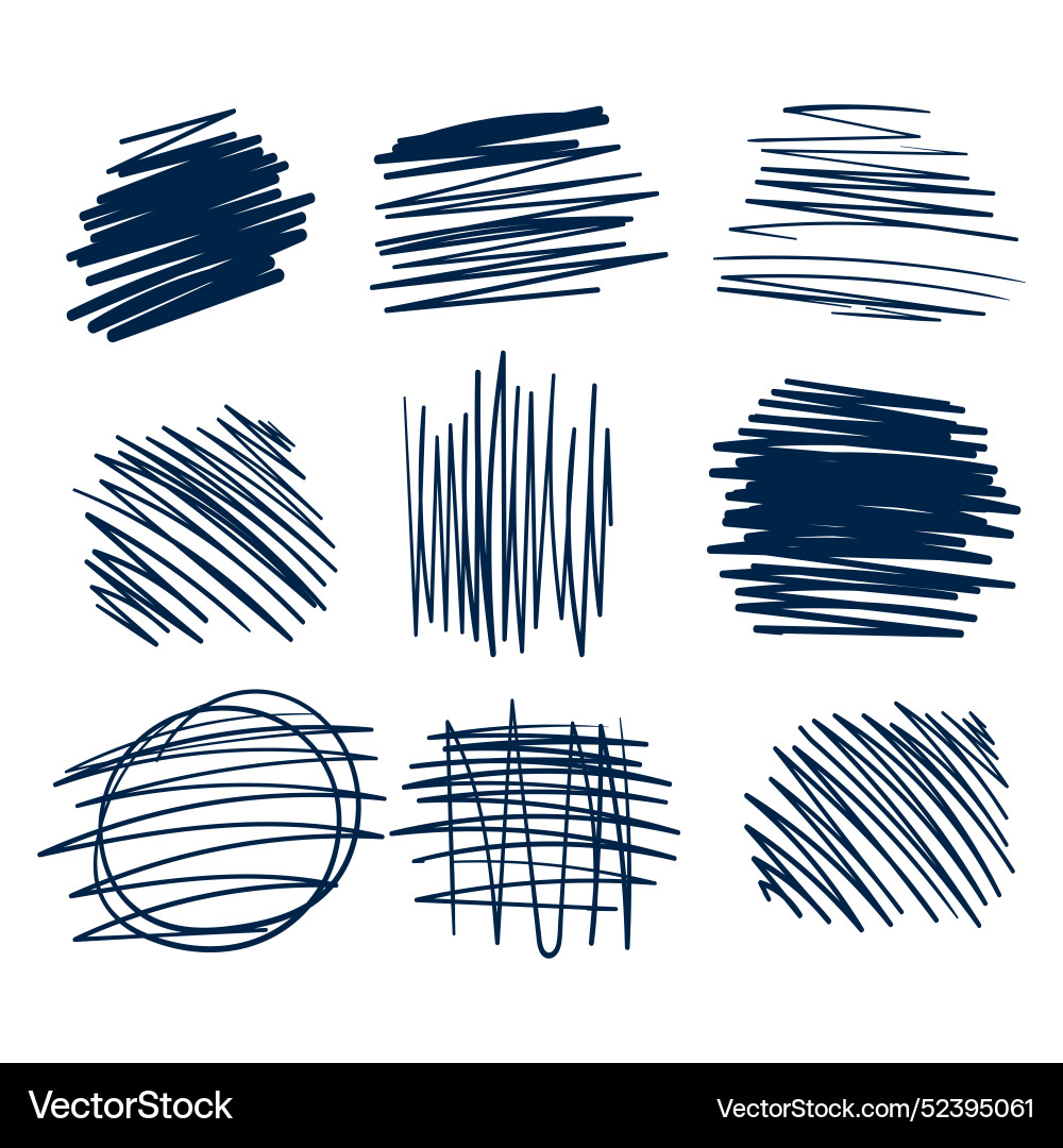 Random hand drawn scribbles set pen drawing Vector Image