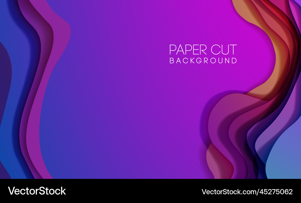 Abstract Gradient Paper Cut Background Royalty Free Vector