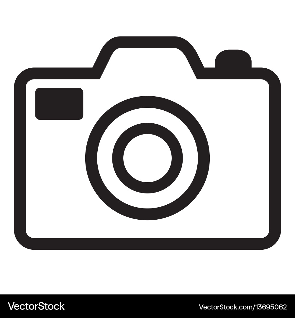 Black camera icon on white background eps Vector Image
