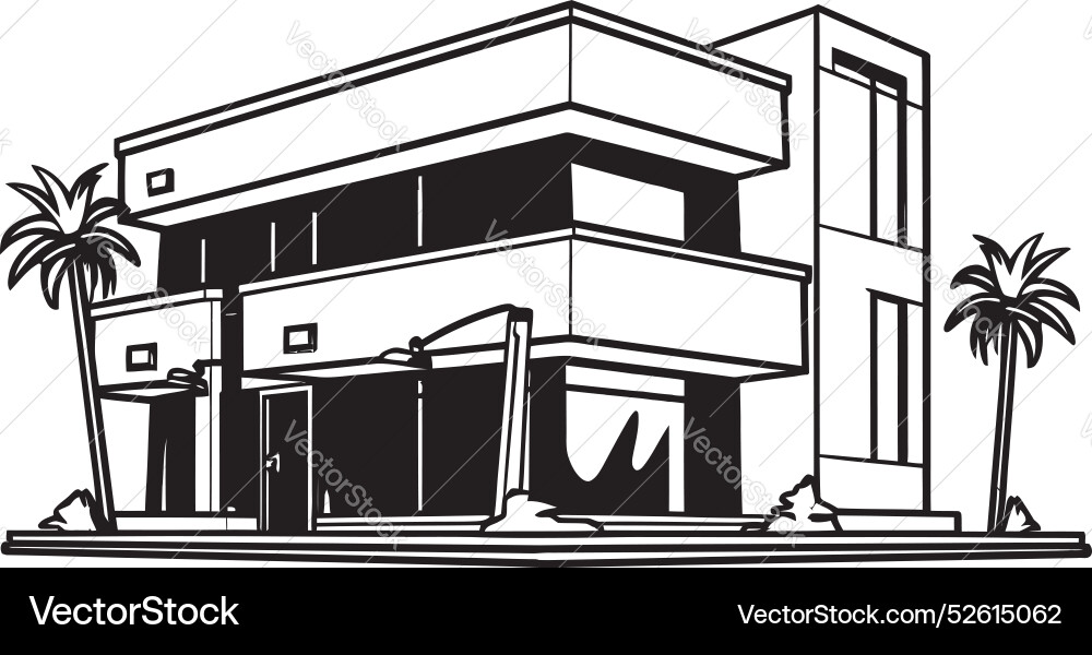 Ebony urban development design building Royalty Free Vector
