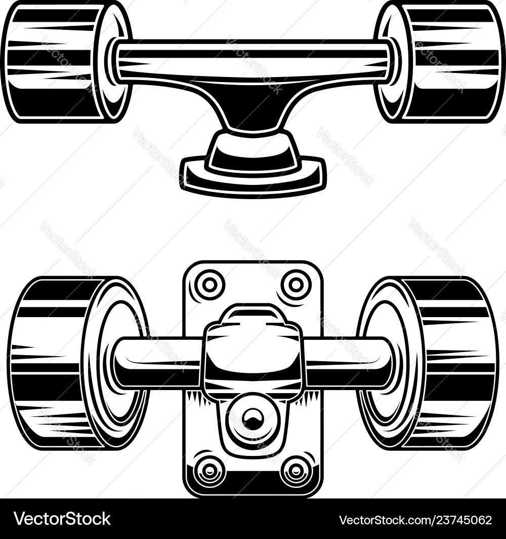 Skateboard wheels design element for logo label Vector Image