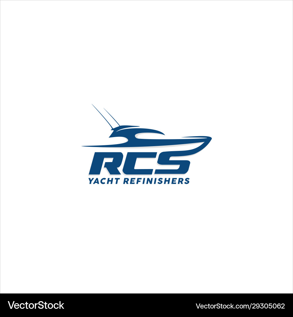 Speedboat Line Art Logo Royalty Free Vector Image