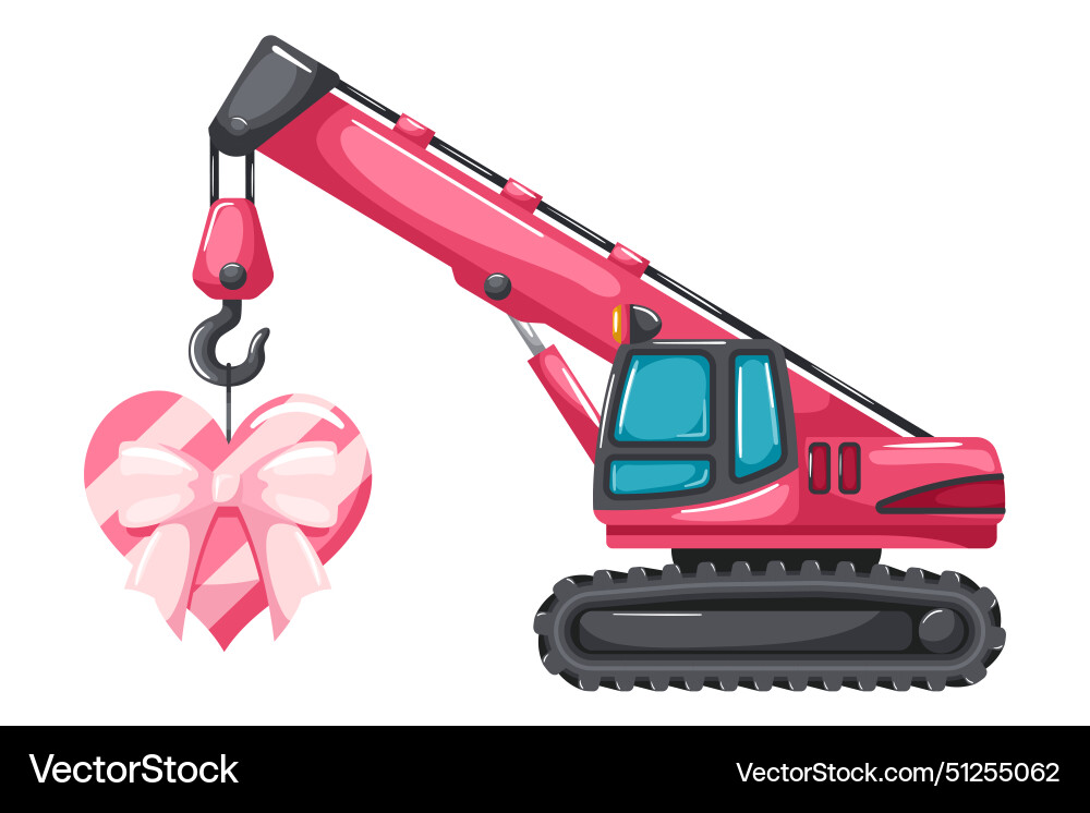 Telescopic crawler crane or chain cartoon Vector Image