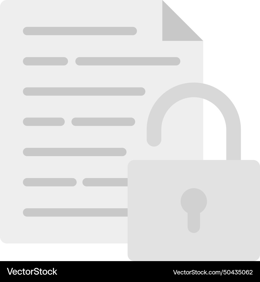 Unlock documents icon image Royalty Free Vector Image