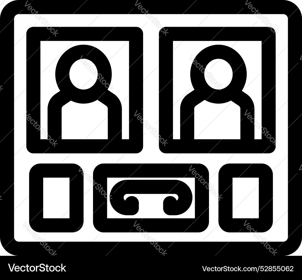 Video conference interface showing two people Vector Image