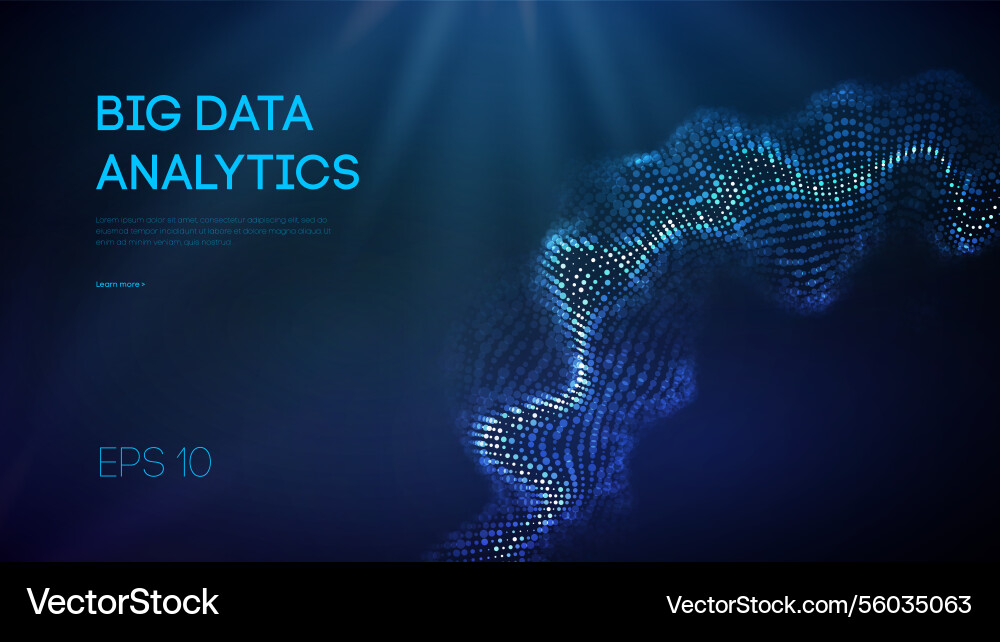 Big data analytics visualization with glowing blue