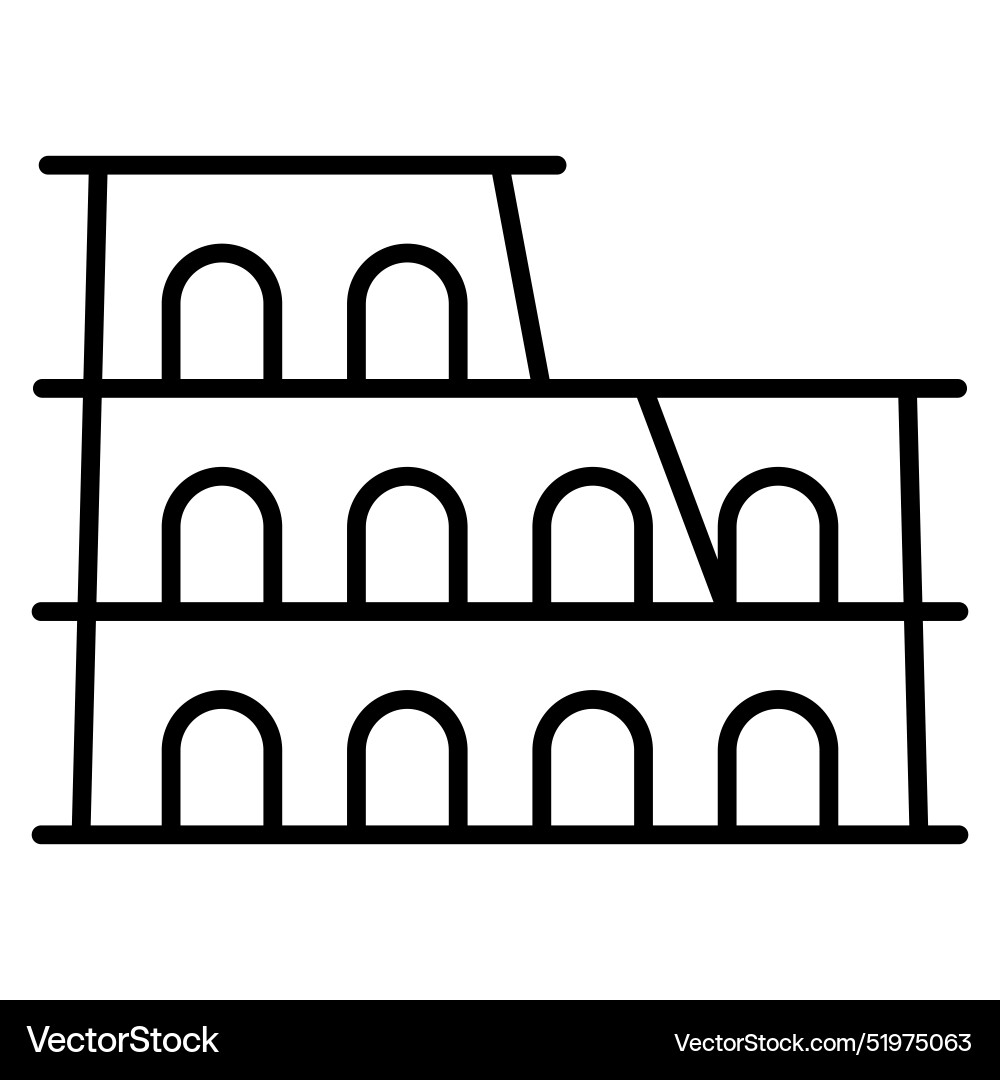 Coliseum icon in thin line style graphic design Vector Image