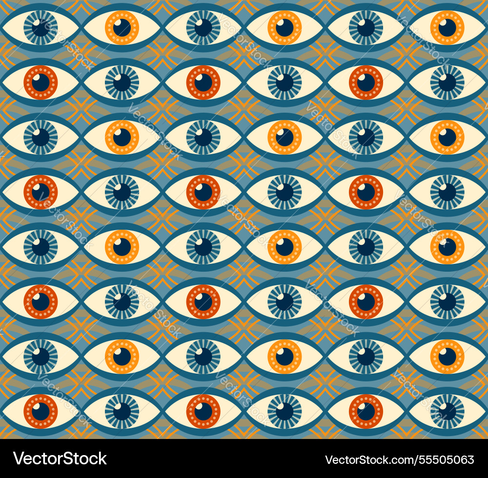 Colorful geometric eye pattern with diverse iris Vector Image