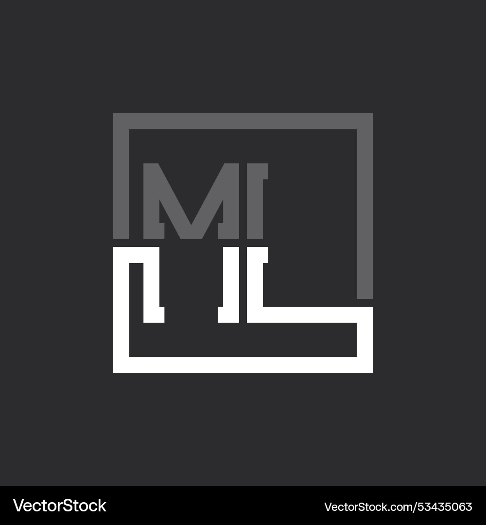 Creative modern minimalist ml letter logo design Vector Image