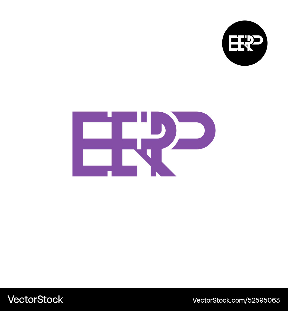 Erp logo letter monogram design Royalty Free Vector Image