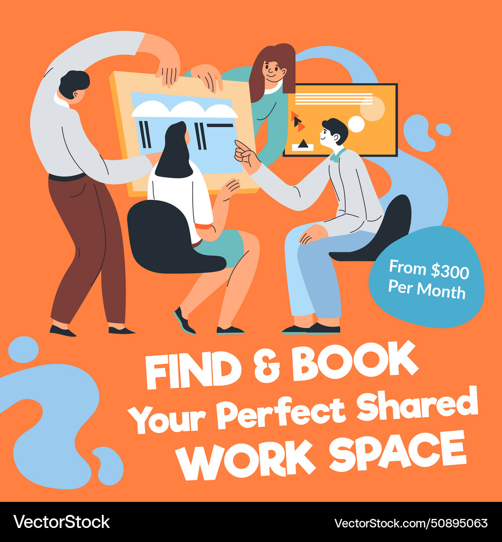 Find your perfect shared work spaces banners Vector Image