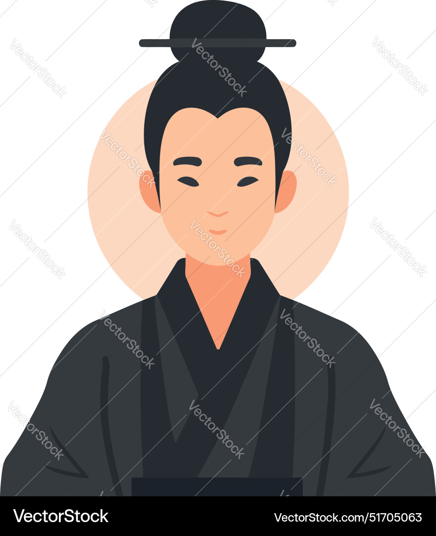 Japanese man flat Royalty Free Vector Image - VectorStock
