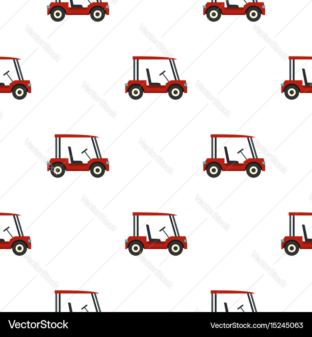 Red golf cart pattern seamless Royalty Free Vector Image