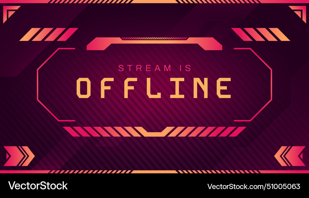 Stream is offline screen ui warning banner and Vector Image
