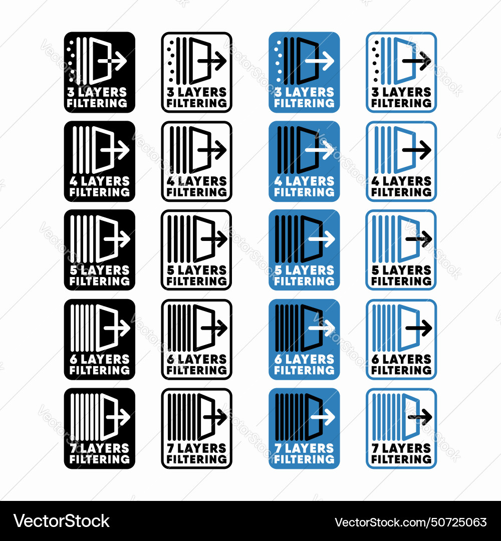 Various number of filter layers Royalty Free Vector Image