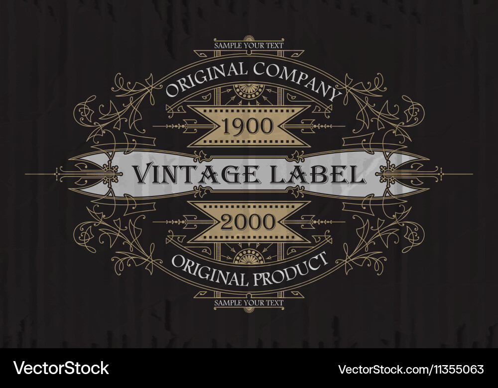 Vintage typographic label premium Royalty Free Vector Image
