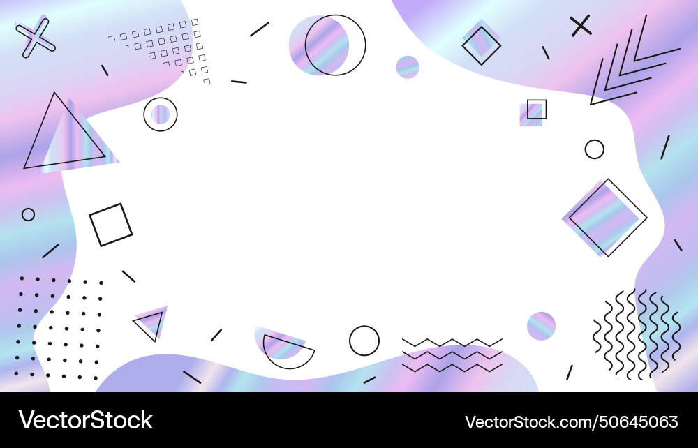 Y2k holographic retro background with copy space Vector Image