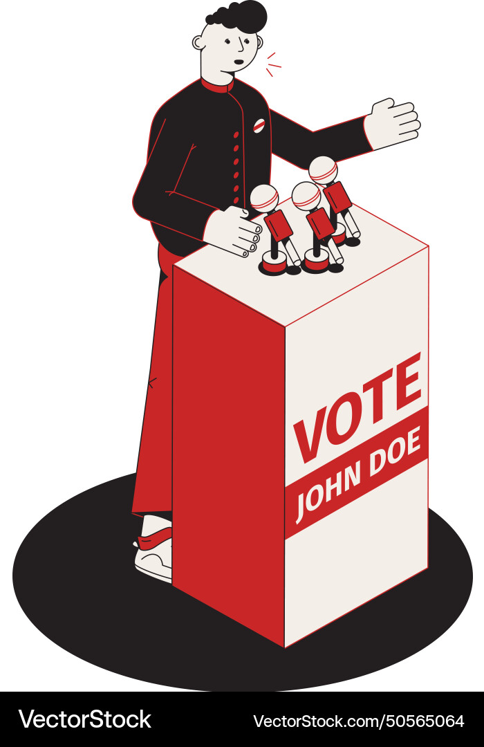 Candidate voting speech composition Royalty Free Vector