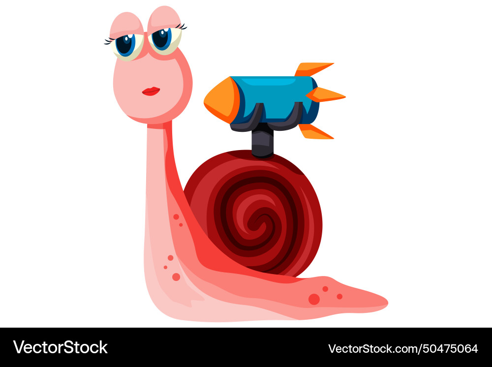 Cute snail character design Royalty Free Vector Image