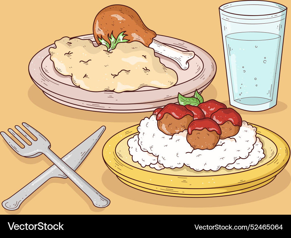 Delicious looking comfort food Royalty Free Vector Image