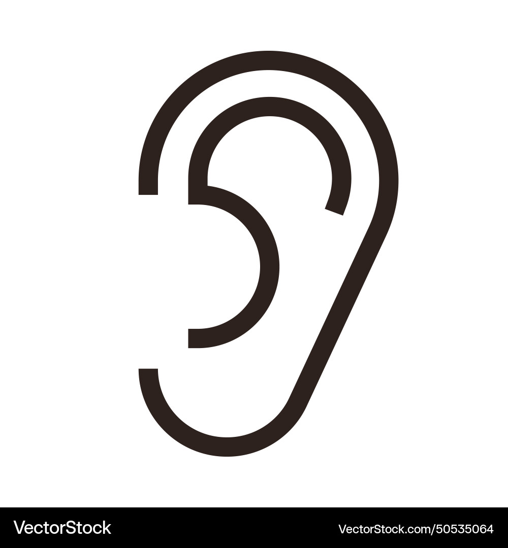 Ear icon hearing symbol Royalty Free Vector Image