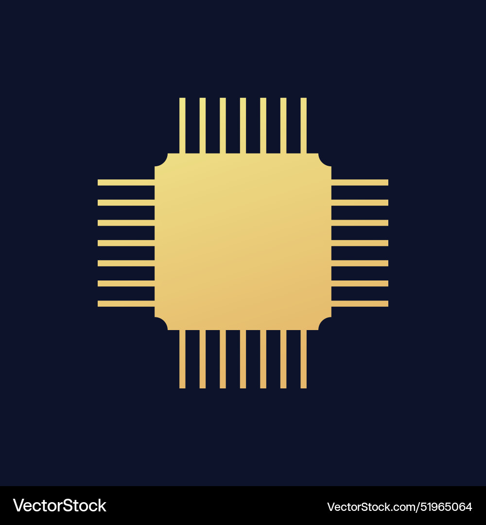 Flat chip icon symbol Royalty Free Vector Image