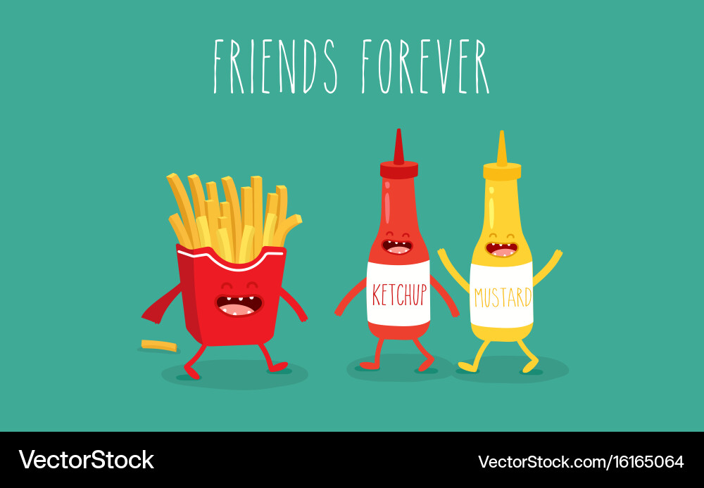 Funny fast food set Royalty Free Vector Image - VectorStock