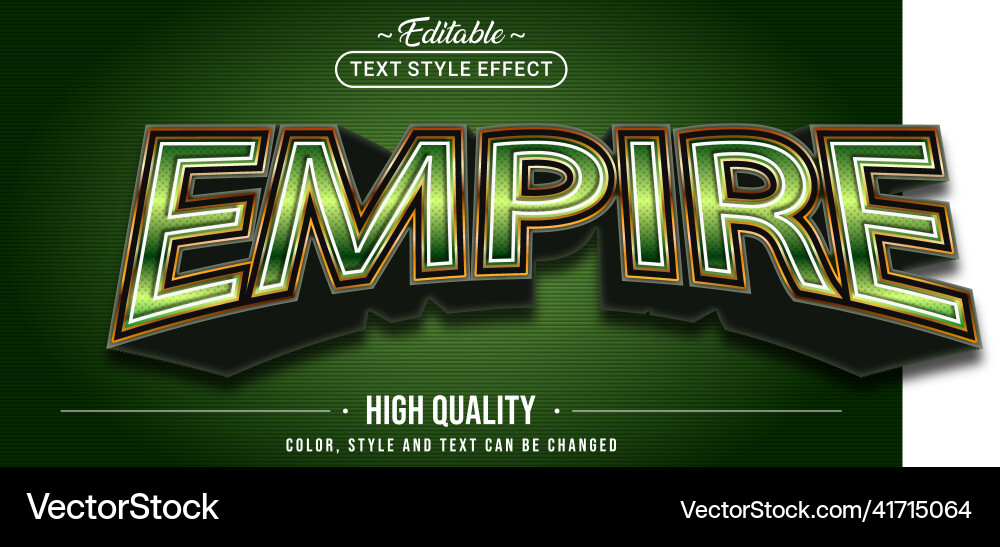 Green Empire Text Effect Royalty Free Vector Image