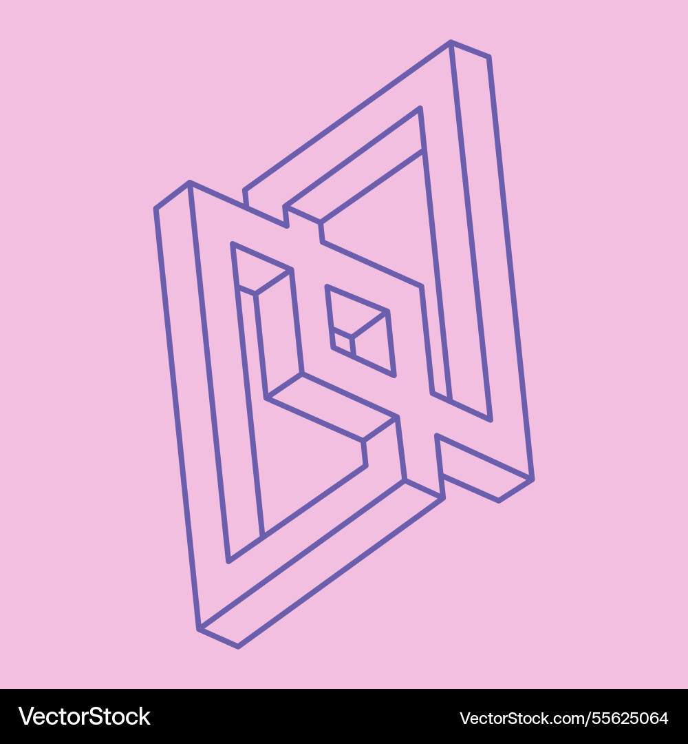 Impossible shapes optical illusion figures Vector Image
