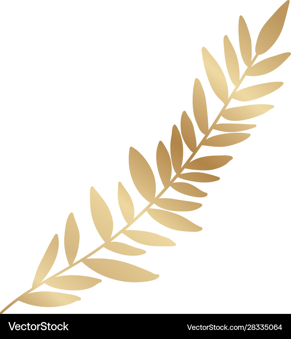 Isolated gold leaf plant design Royalty Free Vector Image