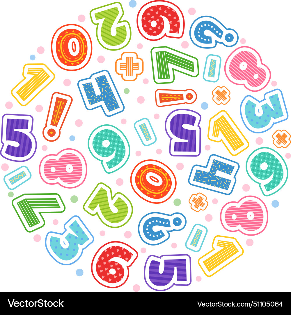 Numbers in circle design template with decorative Vector Image