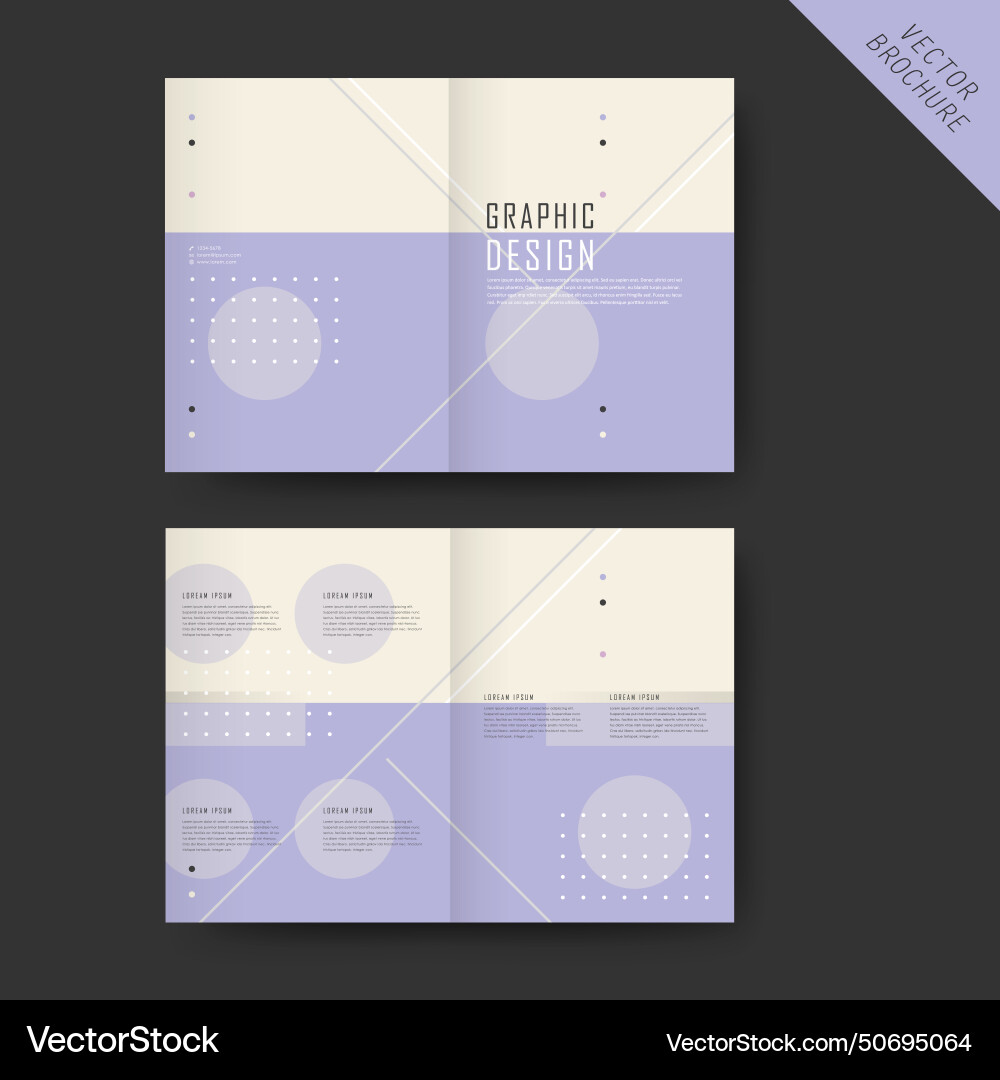 Simplicity half-fold template design Royalty Free Vector