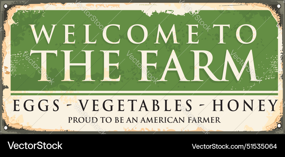 Vintage farm sign design layout Royalty Free Vector Image