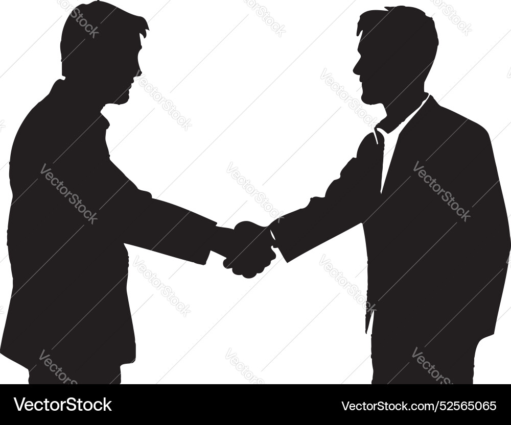 Alliance harmony black handshake symbol unity Vector Image