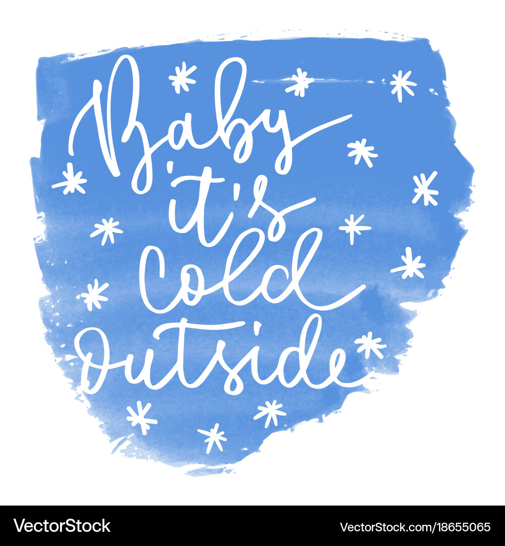 Cold outside hand written inscription Royalty Free Vector