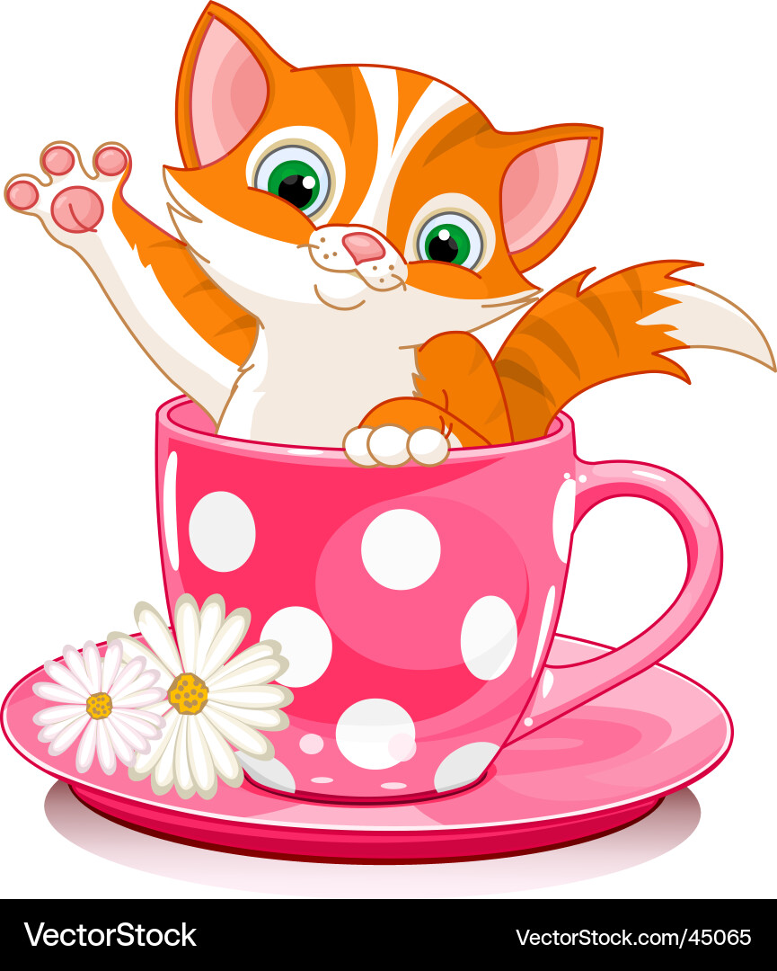 Cup cat Royalty Free Vector Image - VectorStock