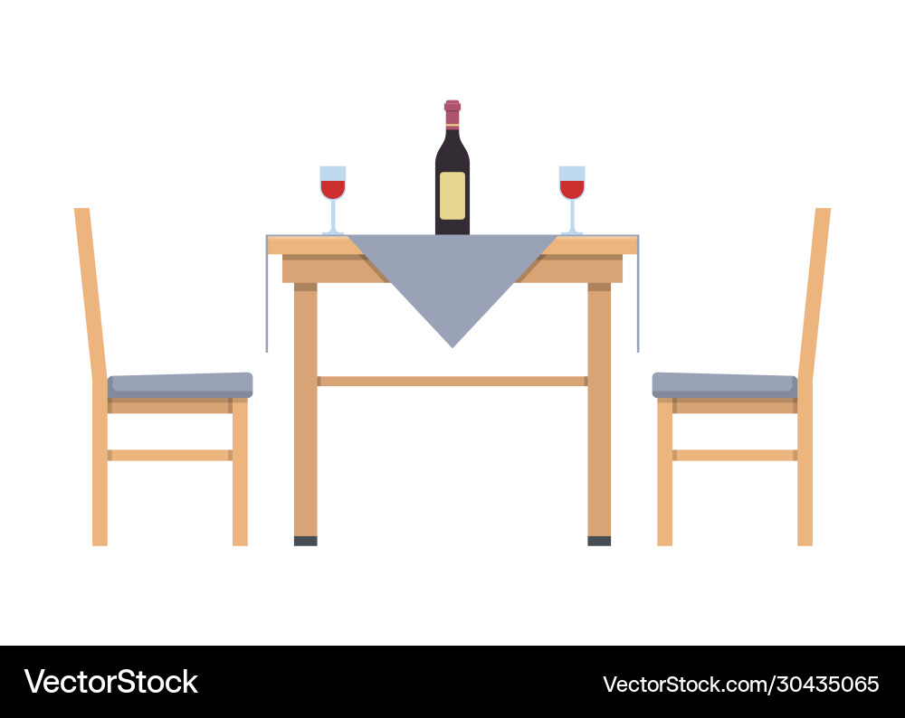 Dining table Royalty Free Vector Image - VectorStock