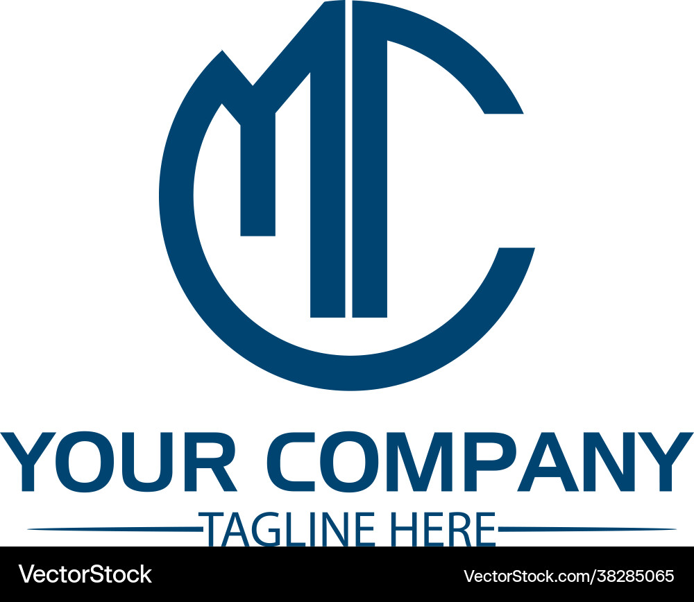 Letter mc stock logo initial flat design Vector Image
