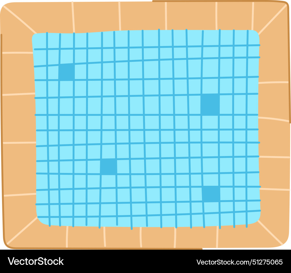 Mattress top view pool cartoon Royalty Free Vector Image