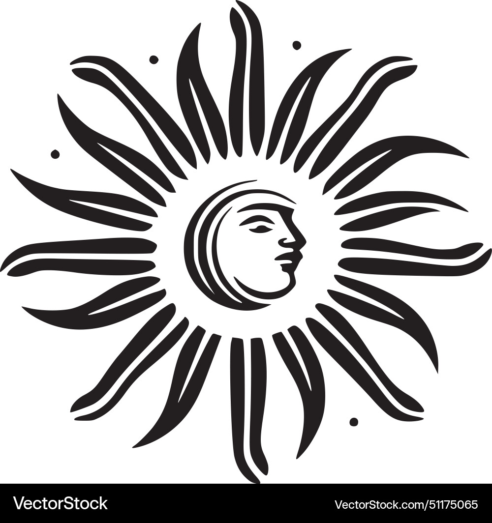 Sun - minimalist and flat logo Royalty Free Vector Image