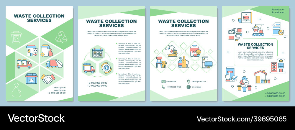 Waste collection services brochure template Vector Image