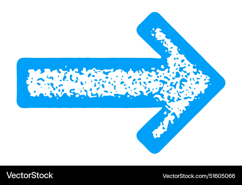 Blue textured rightward arrow Royalty Free Vector Image