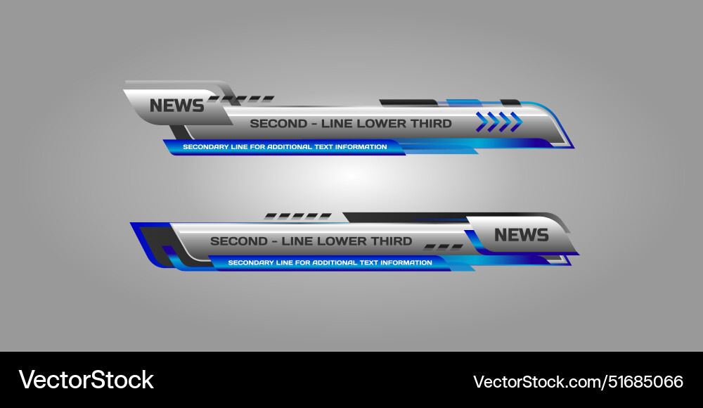 Modern lower third broadcasting banner template Vector Image
