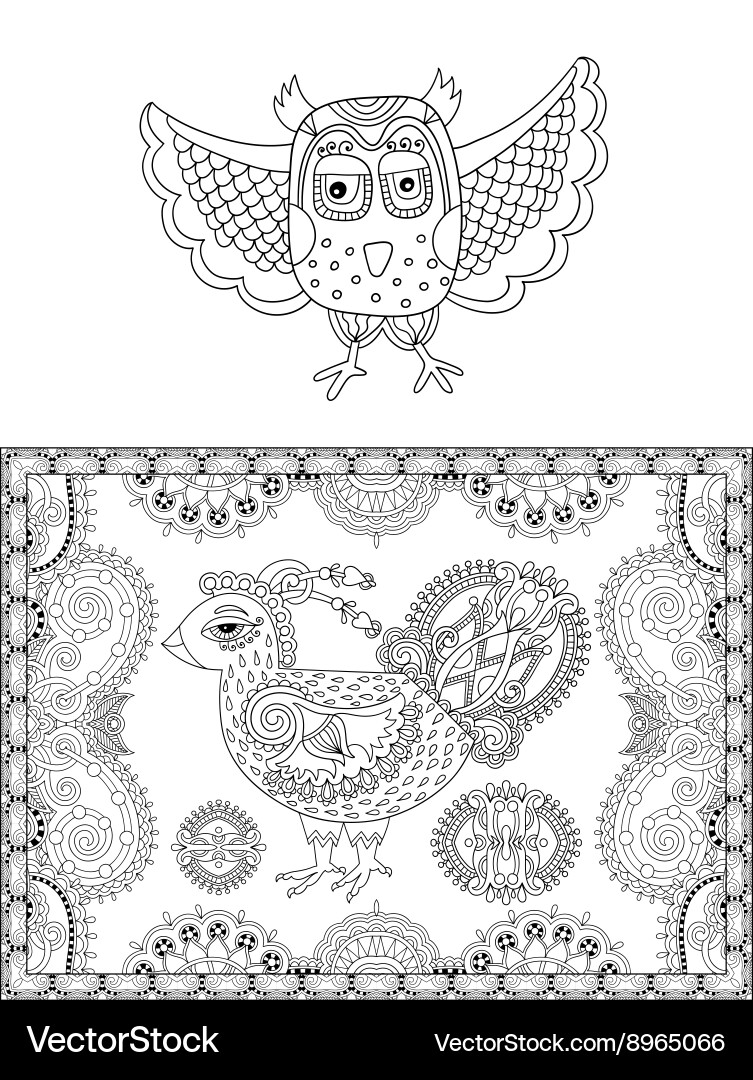 Original black and white line drawing page Vector Image