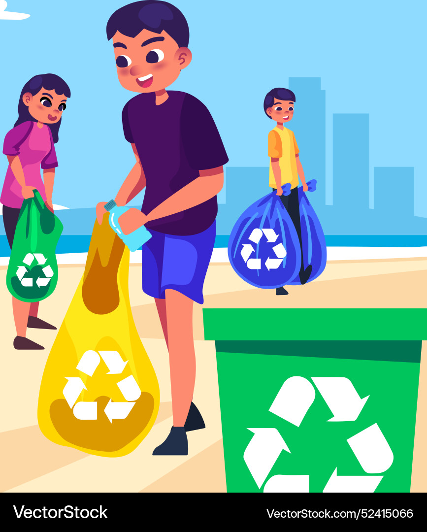 People recycling concept Royalty Free Vector Image