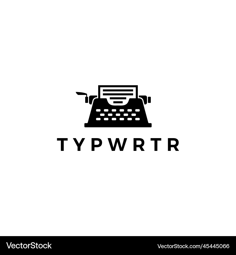 Retro typewriter logo icon Royalty Free Vector Image