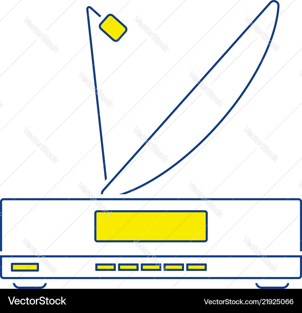 Satellite receiver with antenna icon Royalty Free Vector